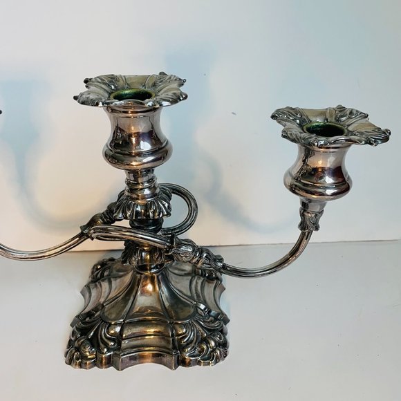 Vintage | Accents | Vintage Solid Metal 3arm Coronet Silver Plate Ep ...